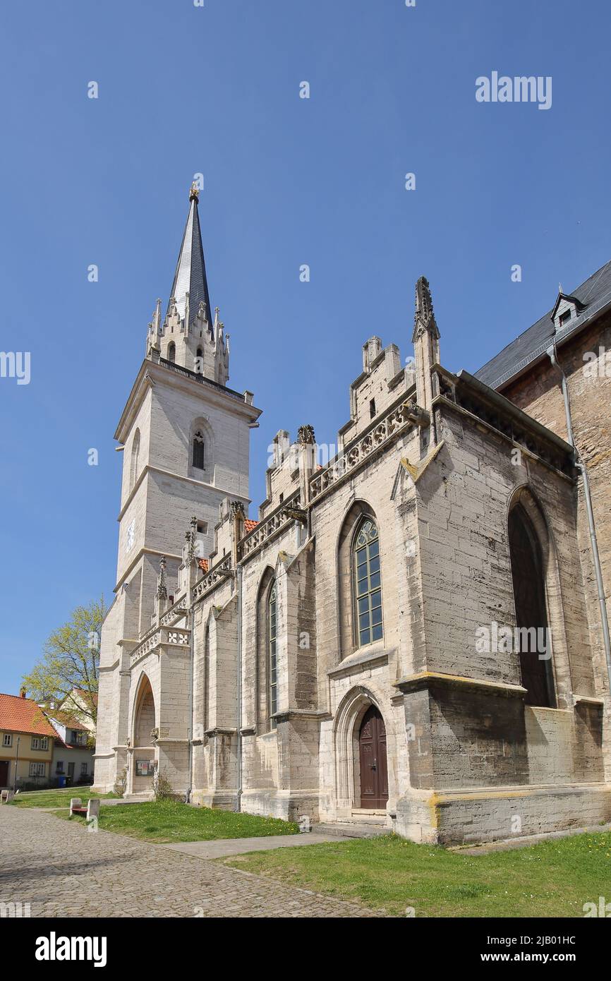 Gothic St. Stephani Church in Bad Langensalza, Thuringia, Germany Stock ...