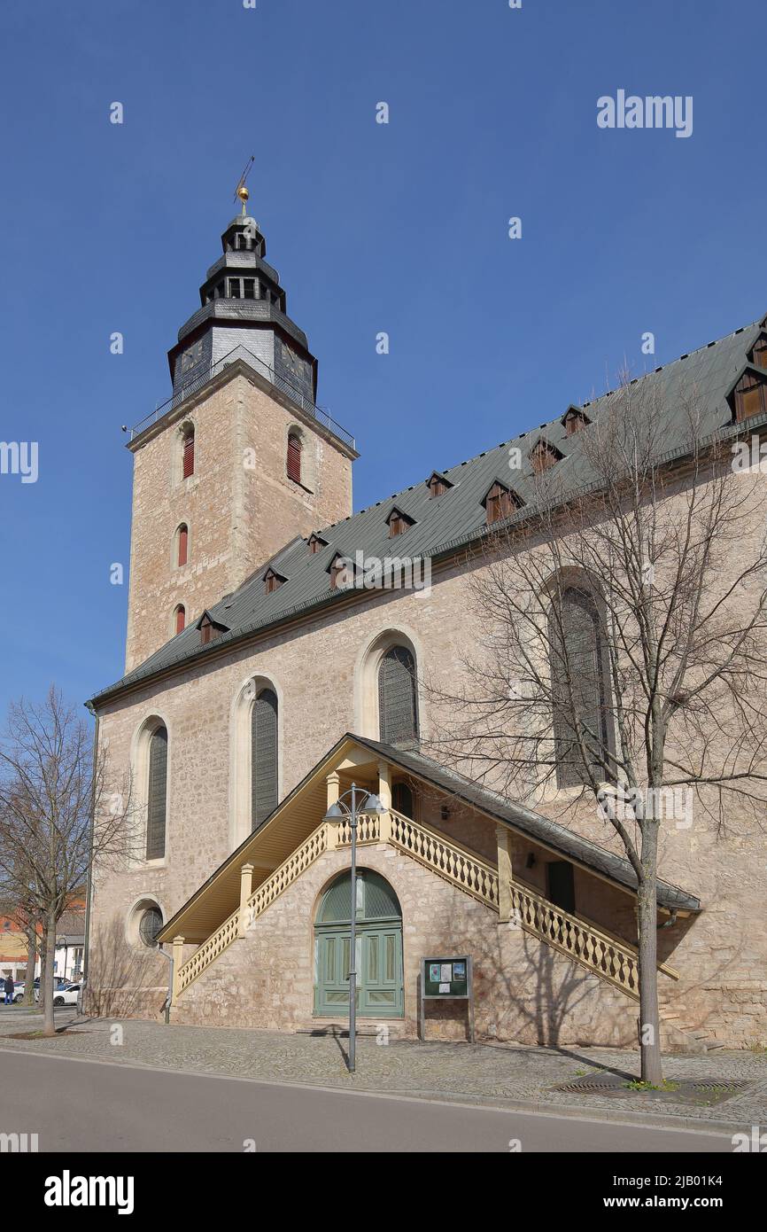 Baroque Trinity Church with staircase in Sondershausen, Thuringia ...
