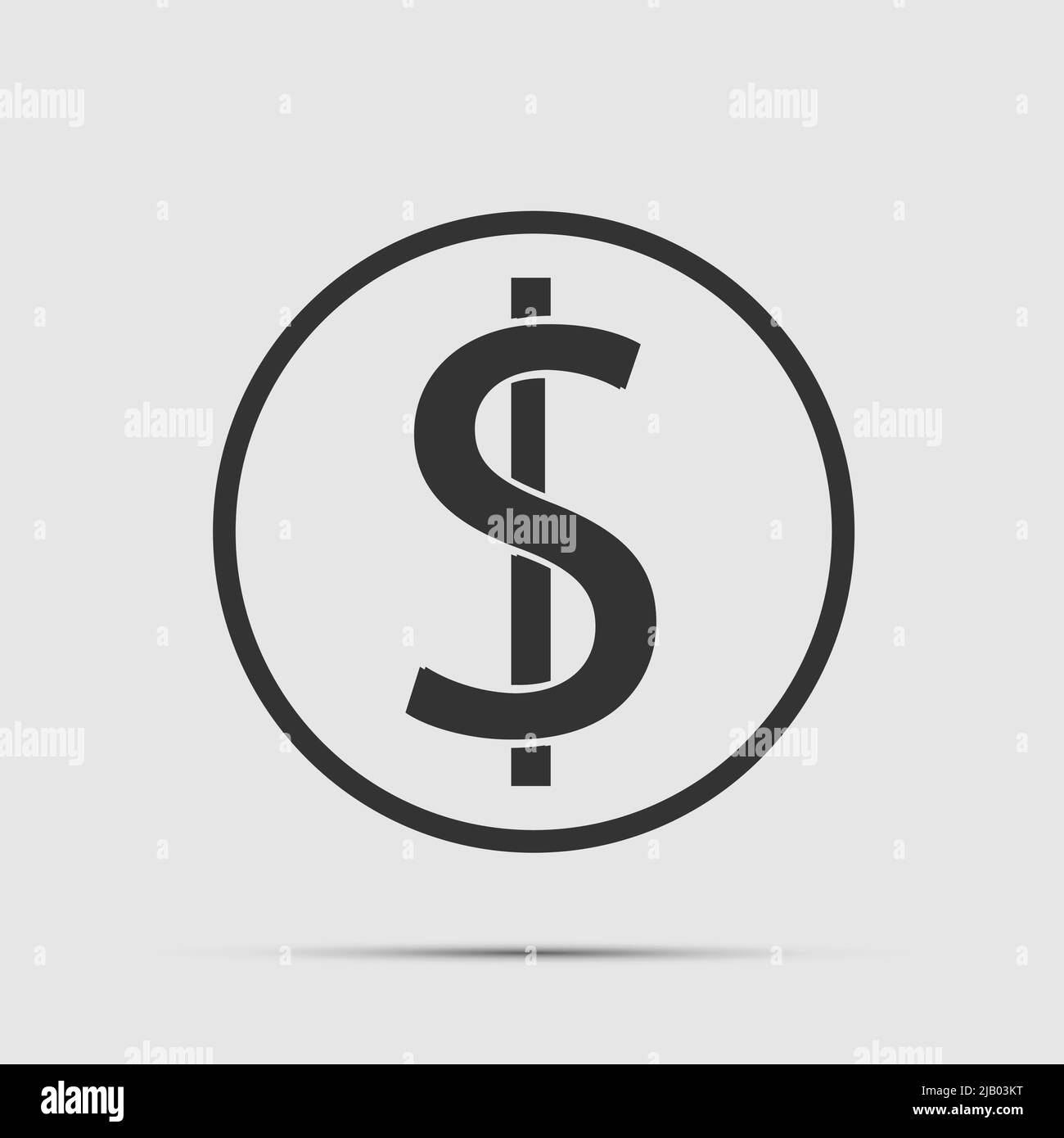 symbol coin dollar black icon on white background.vector illustration ...