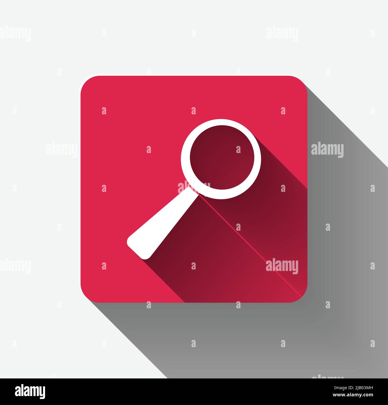 Magnifying glass black icon flat style for web on red background,Vector ...