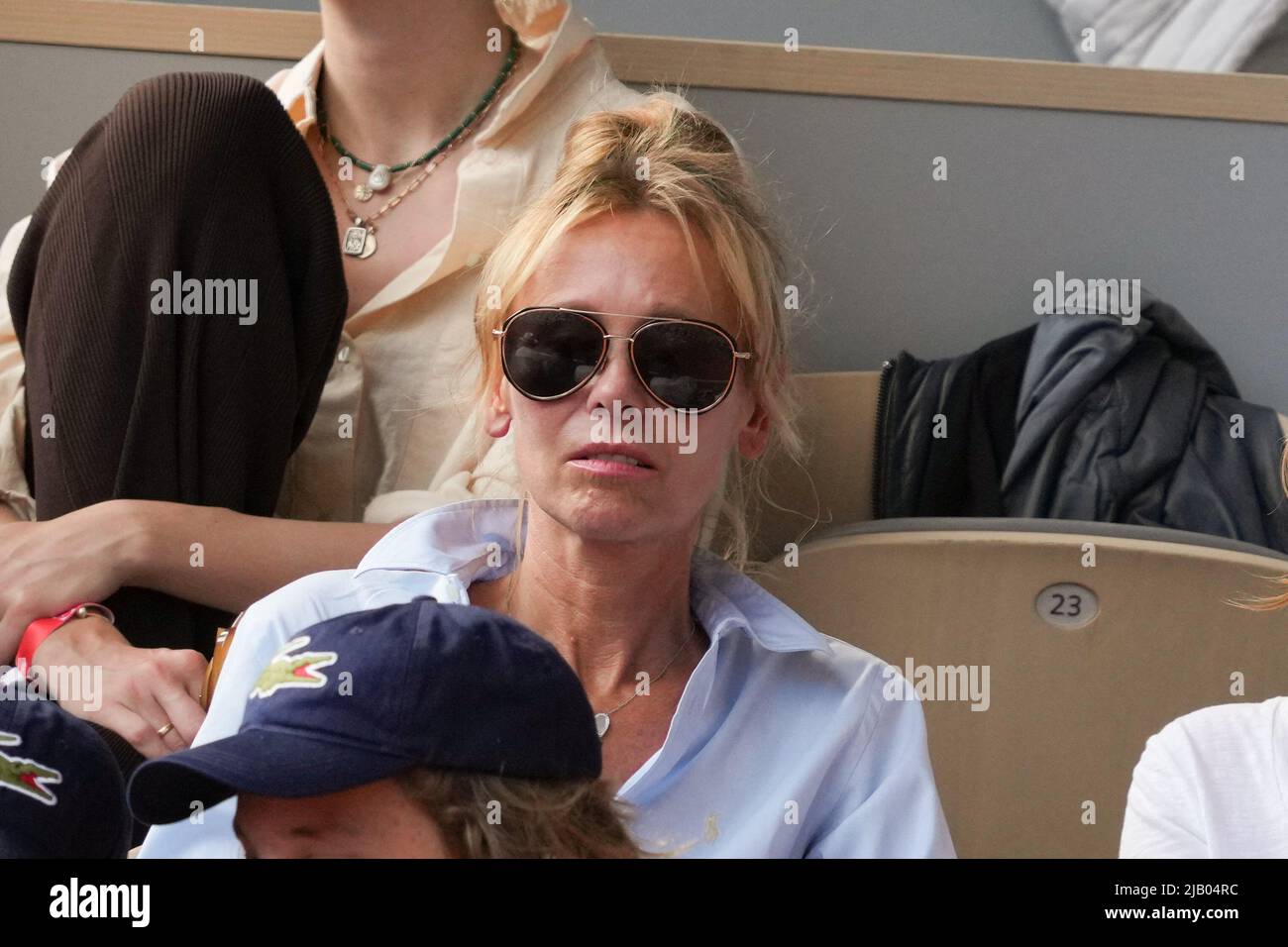 Dawn McDaniel in the stands during French Open Roland Garros 2022 on June 01, 2022 in Paris ...