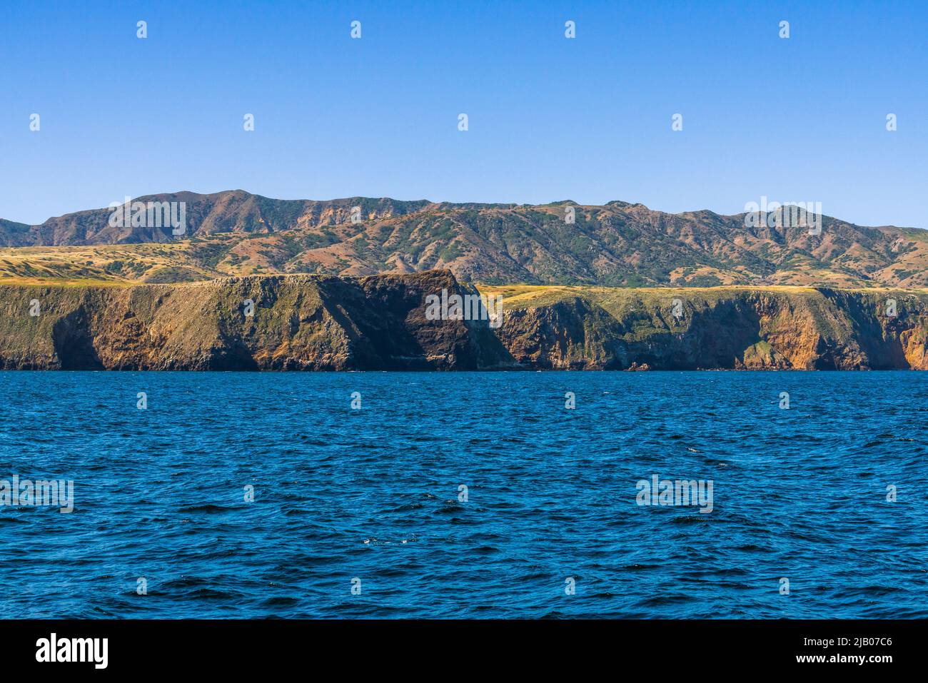 Santa Cruz Island from the Santa Barbara Channel, Channel Islands ...