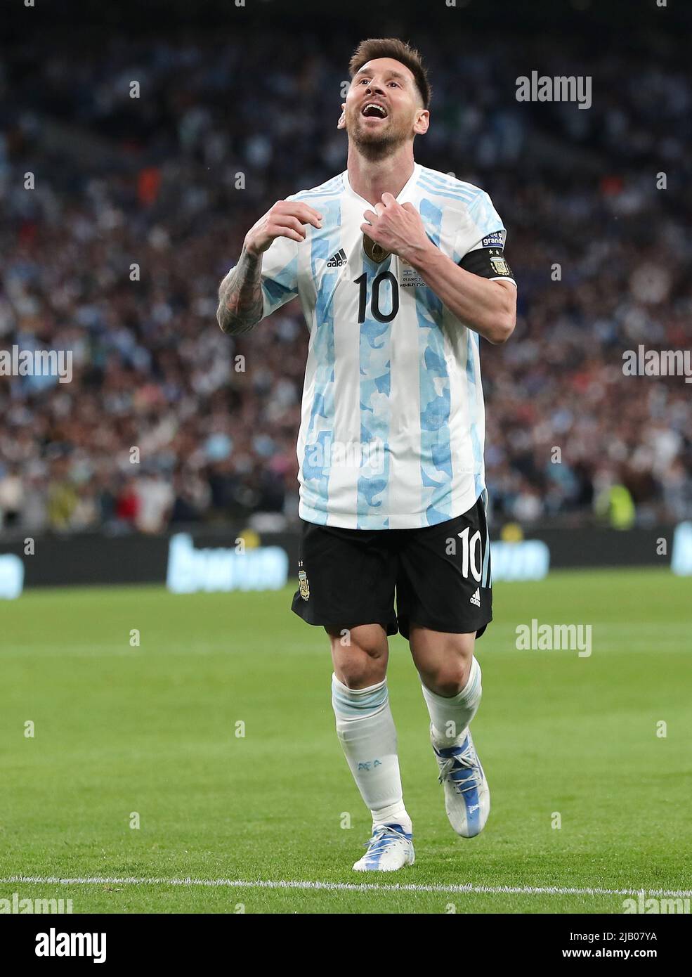 London, United Kingdom . 01st June, 2022. Lionel Messi of Argentina ...