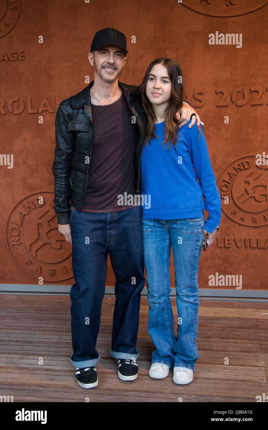 Calogero and his daugther Nina Maurici at Village during French Open ...