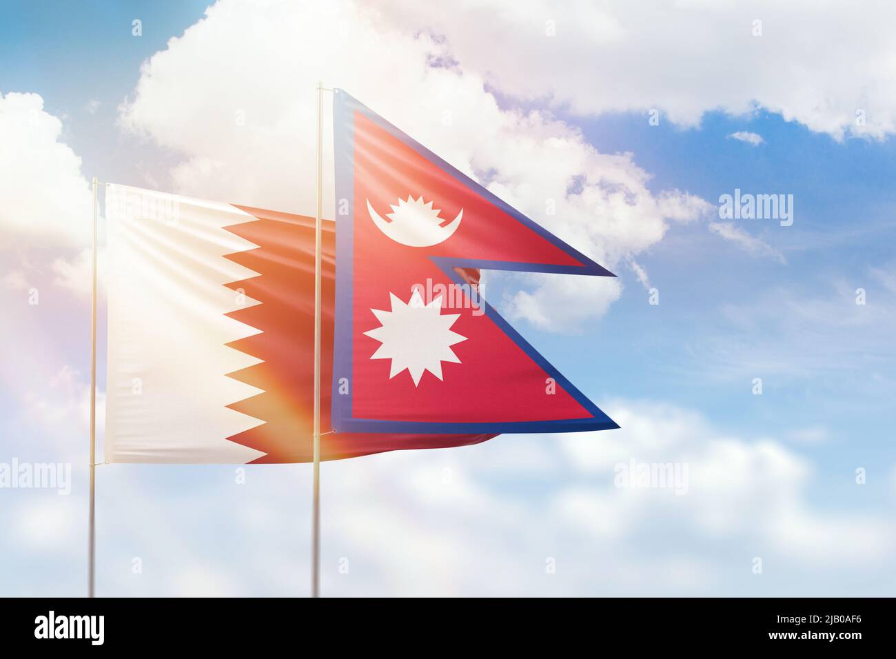 Nepal qatar flag hi-res stock photography and images - Alamy