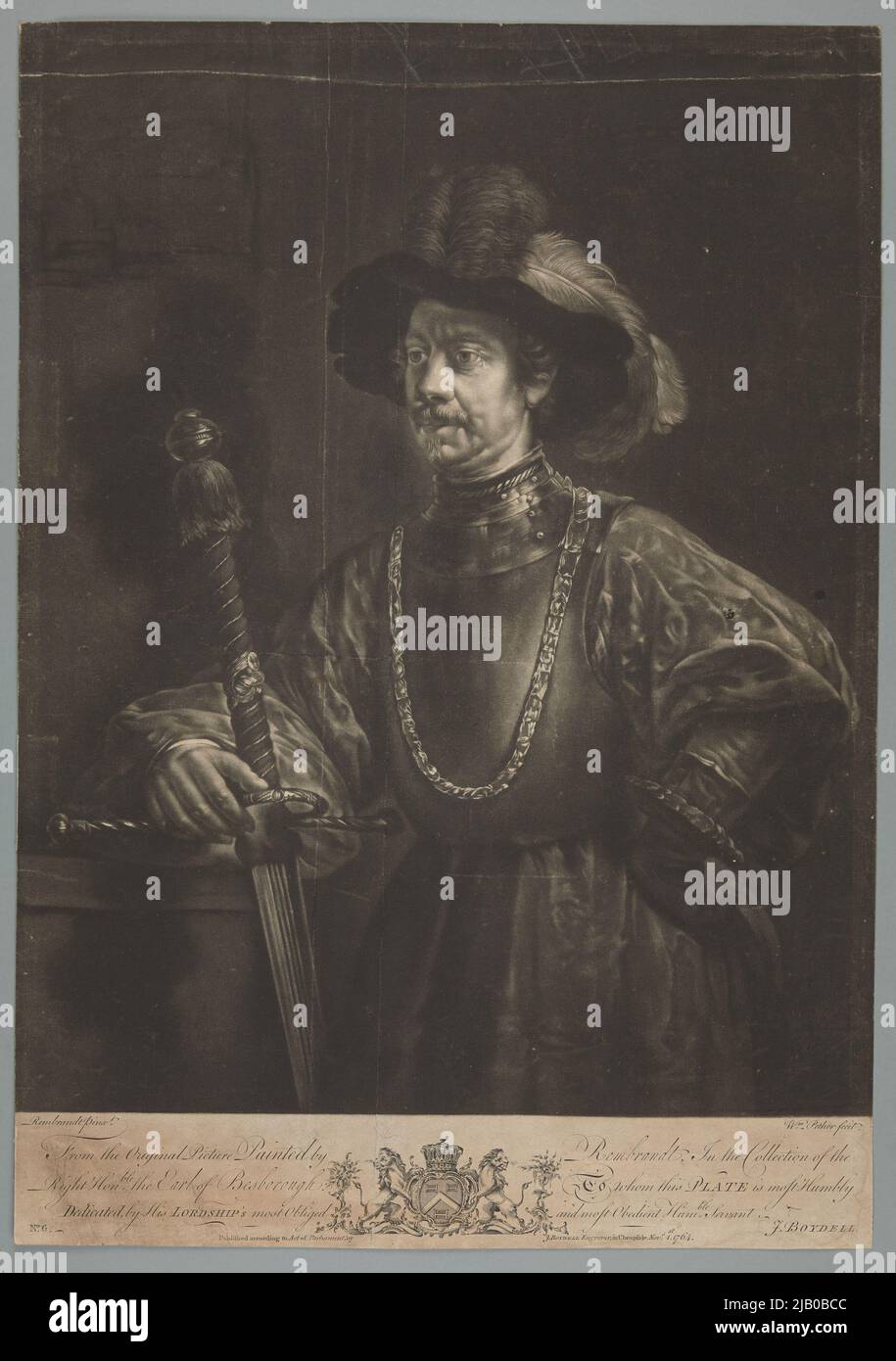 Portrait of a man with a big sword according to a picture attributed to ...