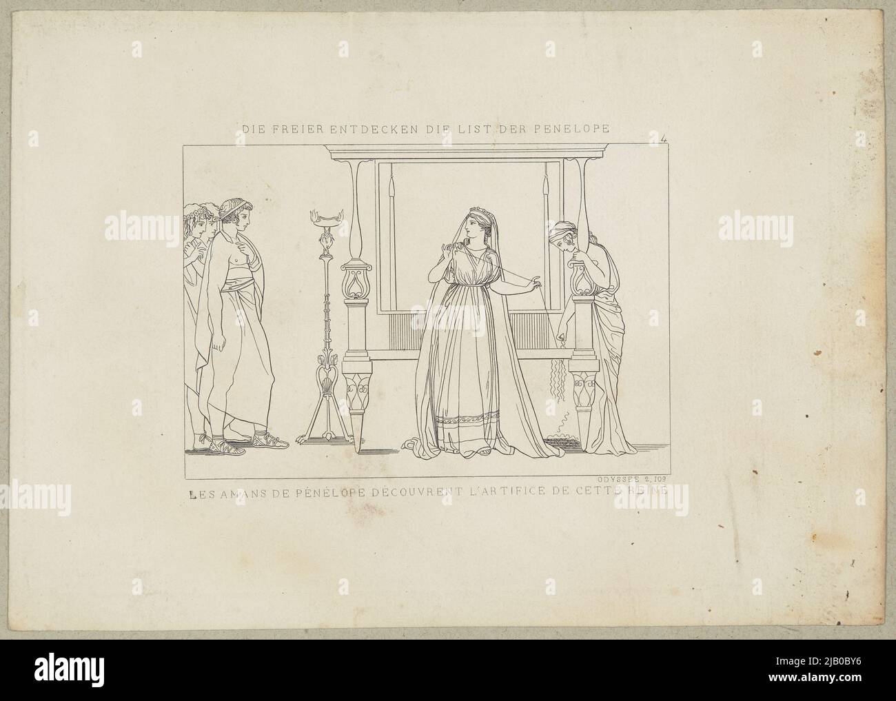 The scene from Odyssey the suitchers of Penelope discover the queen's ...