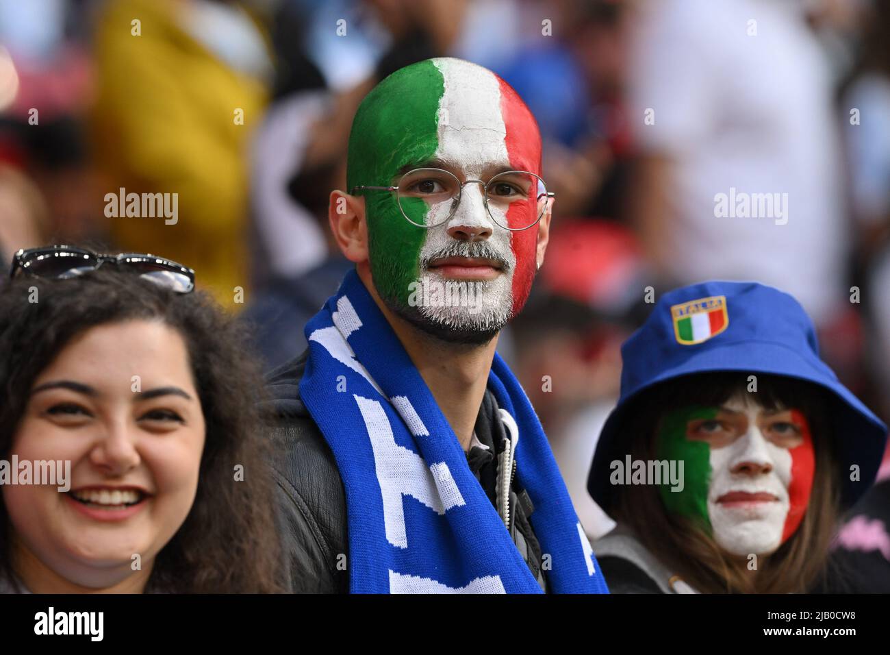 London, UK. 31st May, 2022. Fans of Italy in the clubhouse turn before ...