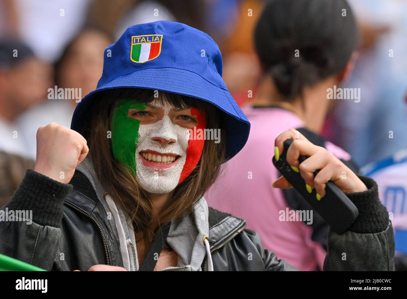 London, UK. 31st May, 2022. Fans of Italy in the clubhouse turn before ...