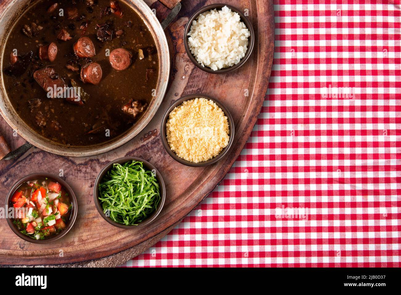 Brazilian feijoada. Traditional Brazilian food. top view Stock Photo ...