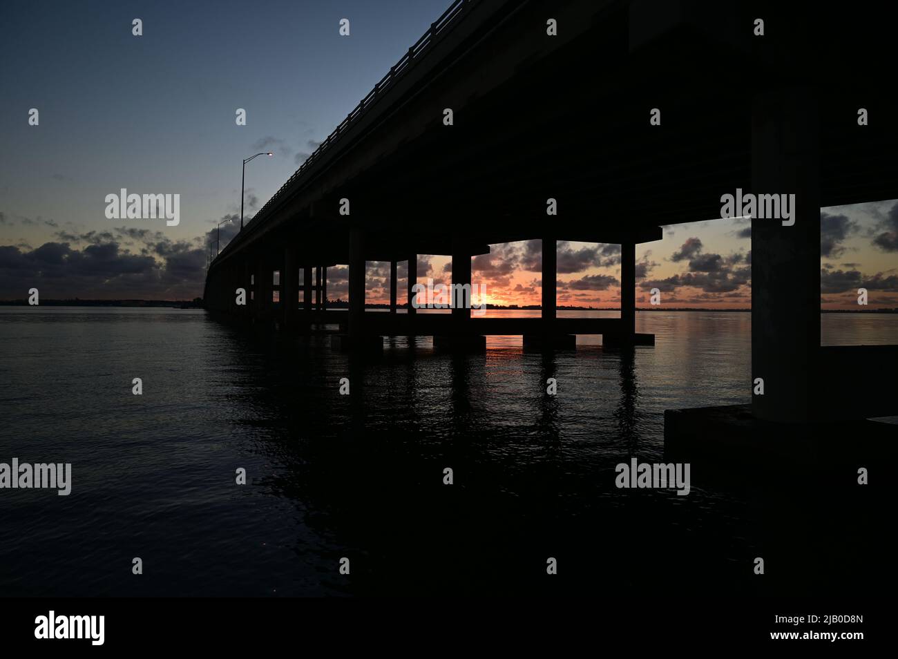 Rickenbacker Causeway bridge between Miami and Virginia Key, Florida at ...