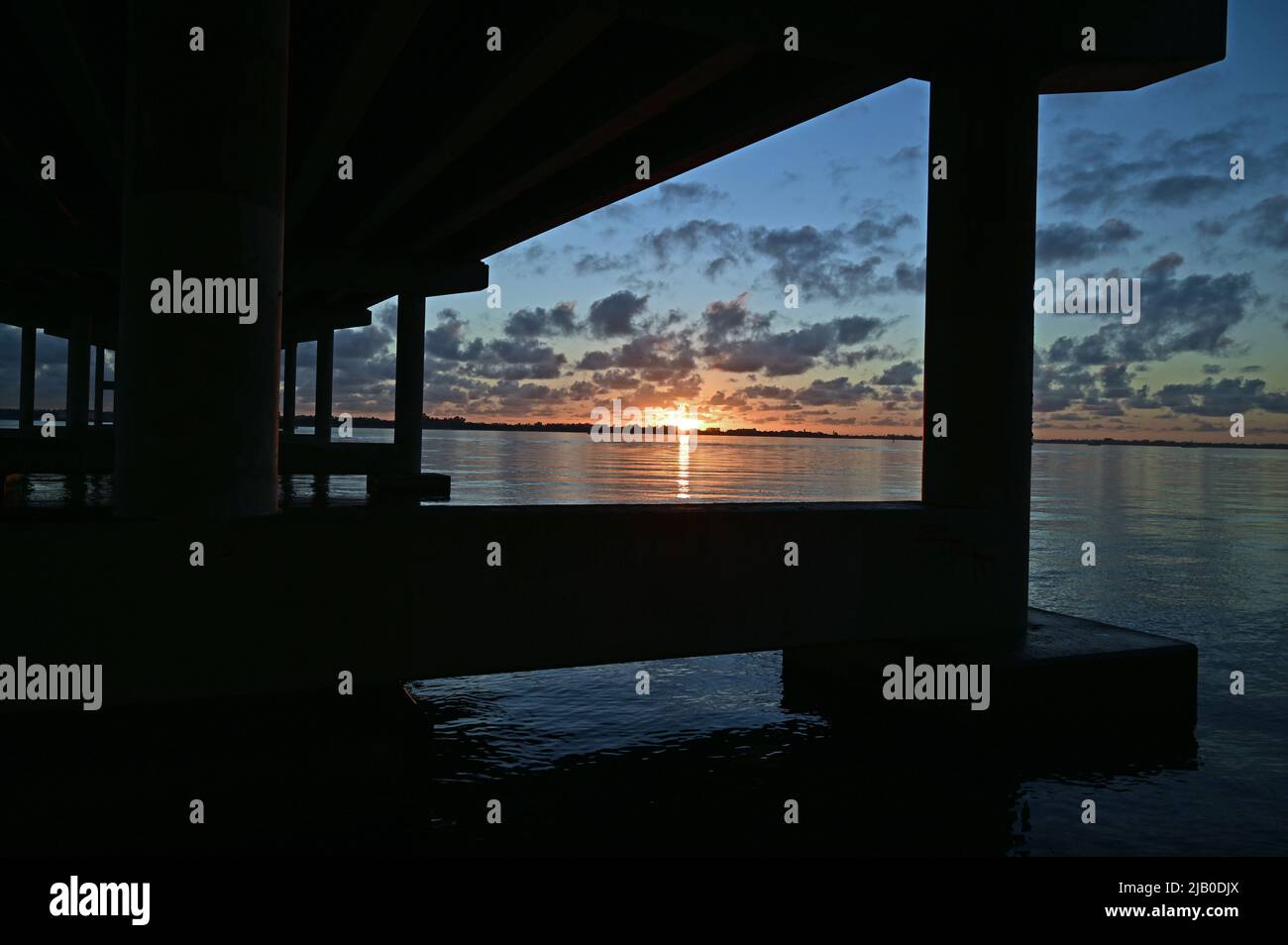 Rickenbacker Causeway bridge between Miami and Virginia Key, Florida at ...