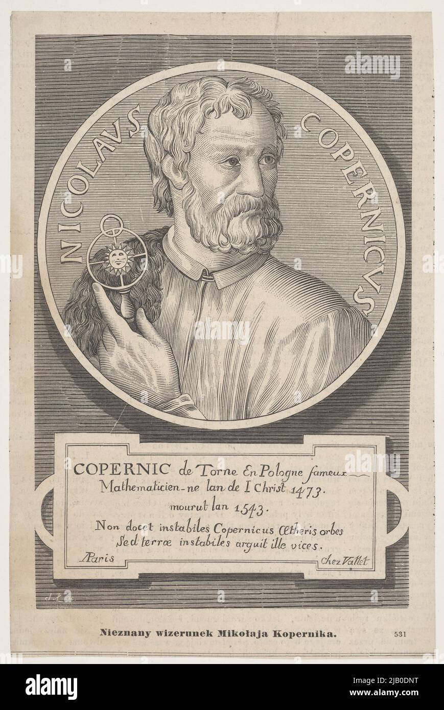 Nicolavs Copernic an unknown image of Nicolaus Copernicus, from: Tygodnik Ilustrowany 1877, No ...