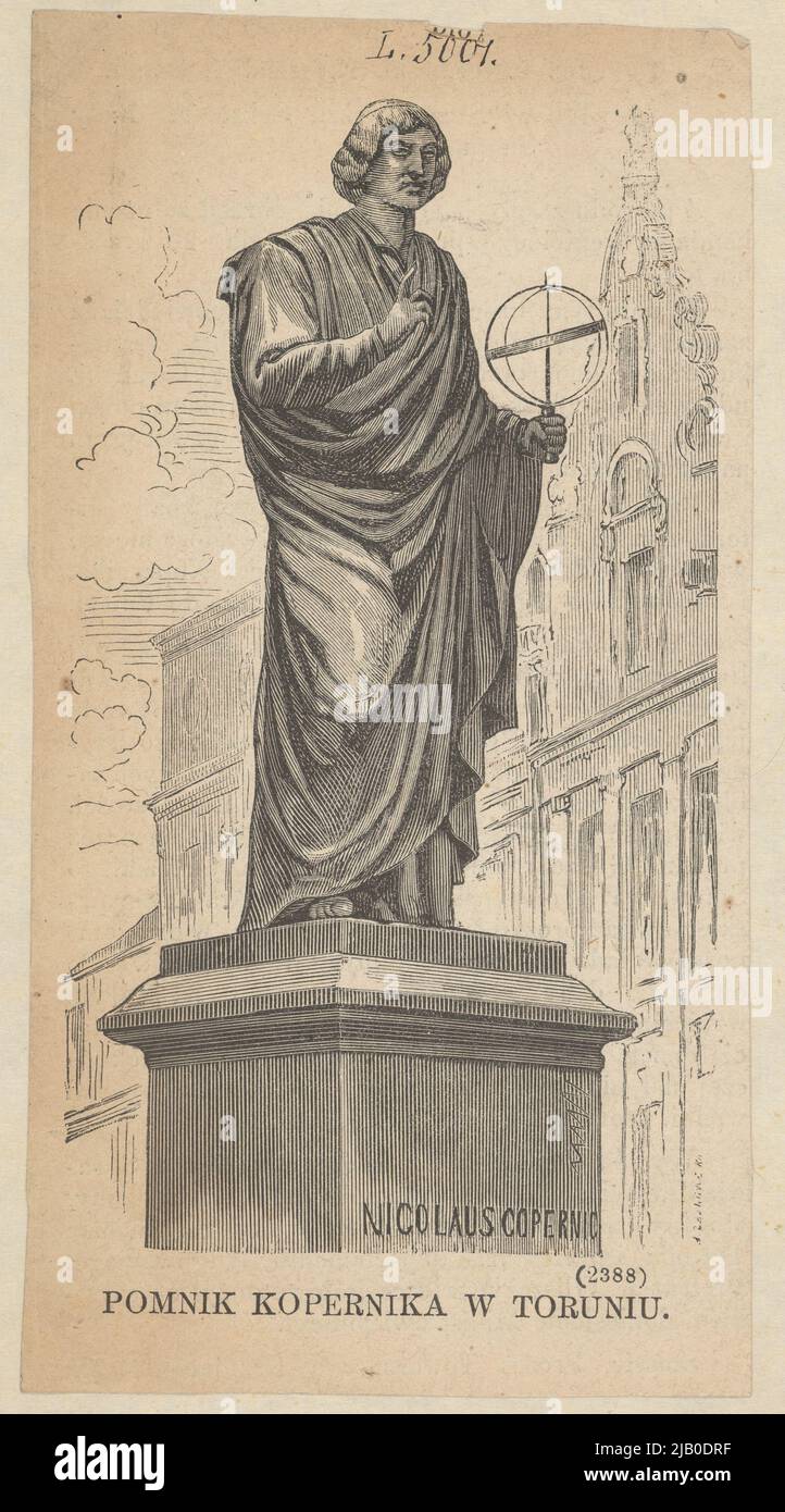 Copernicus monument in Toruń, from: Kłosy 1873, vol. XVI, No. 399, p ...