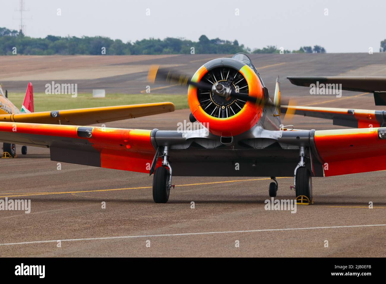 Classical Aerobatic Airplane At Airport With Running Engine Stock Photo ...