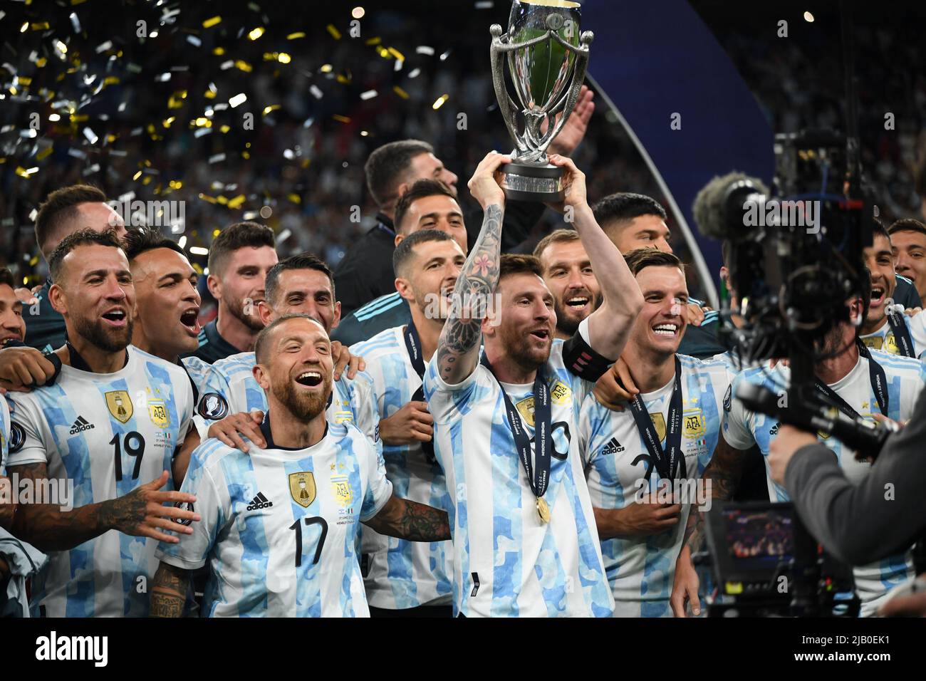 Final joy with a Cup (Argentina) during the Uefa Champions League match ...