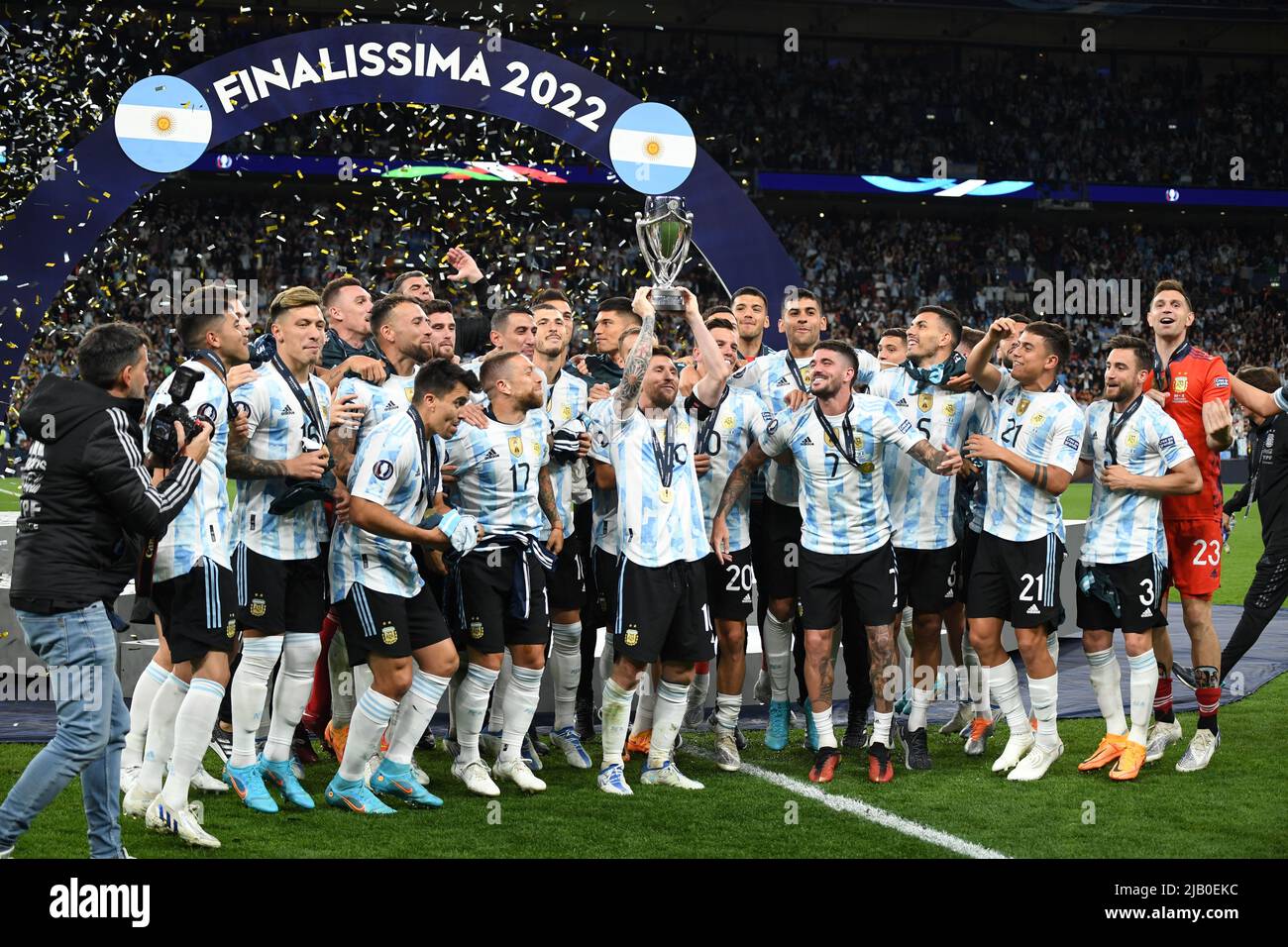 Final joy with a Cup (Argentina) during the Uefa Champions League match ...