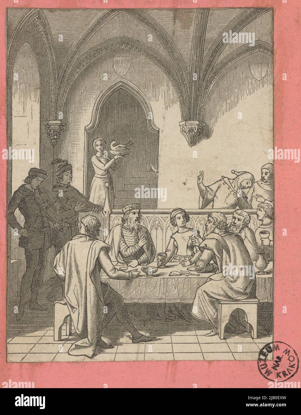 A feast scene in a medieval castle unknown Stock Photo - Alamy