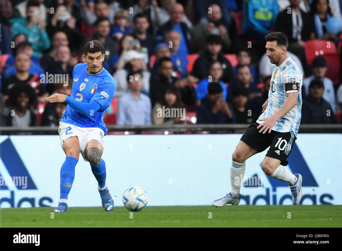 Giovanni Di Lorenzo (Italy)Lionel Messi (Argentina) during the Uefa ...