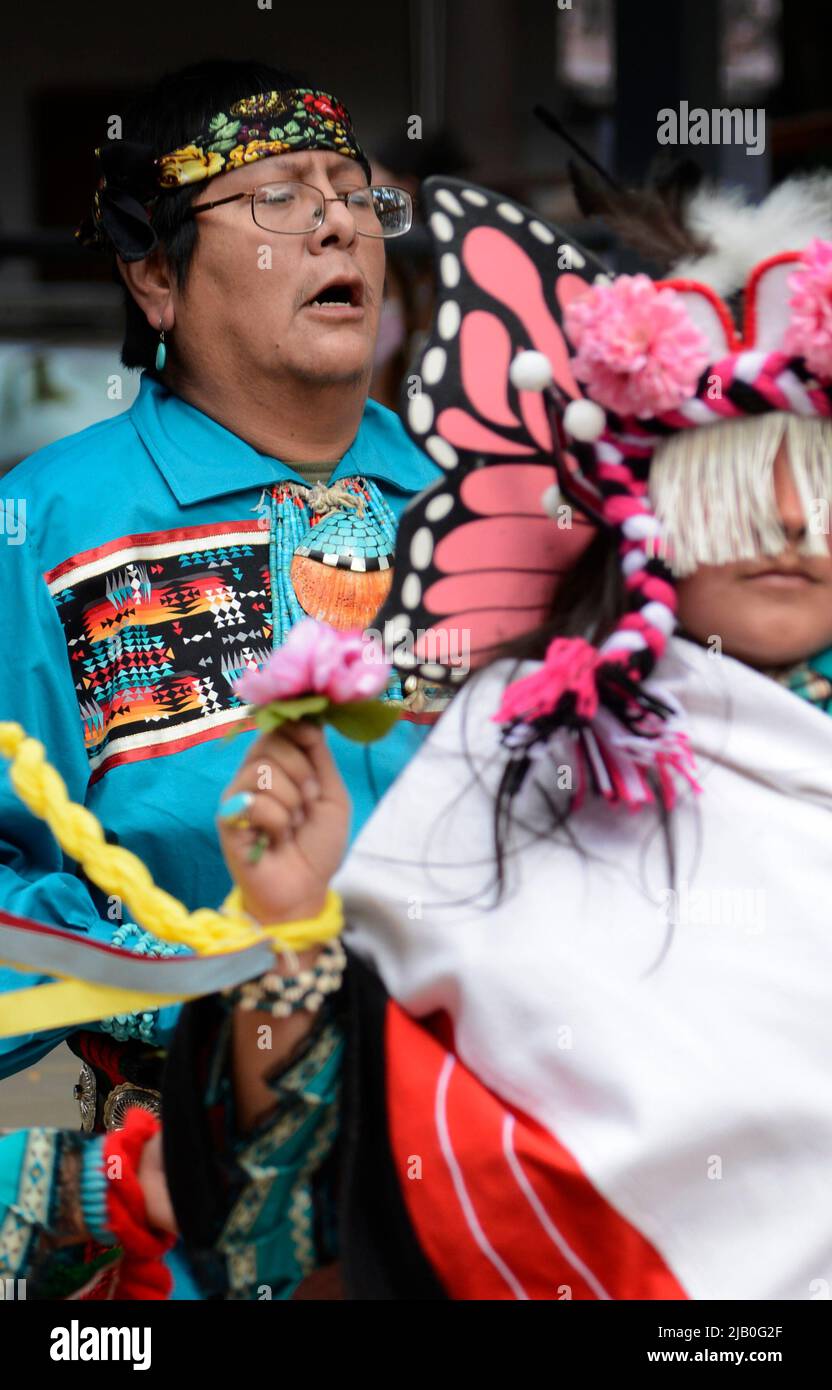 A Native American dance group from Zuni Pueblo in New Mexico perform a ...