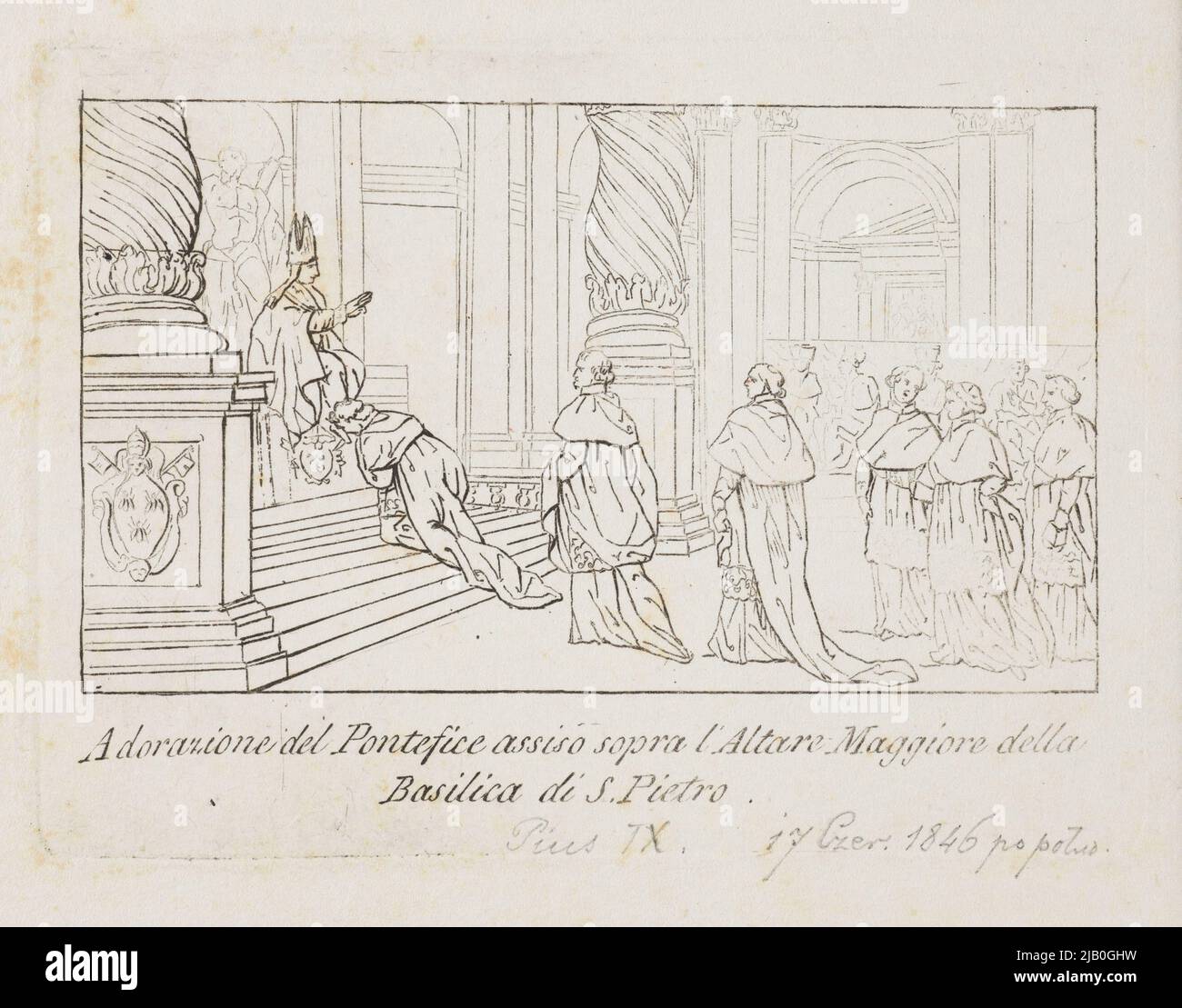 Rome Adamione of the Pontiff attached above the main altar of the ...