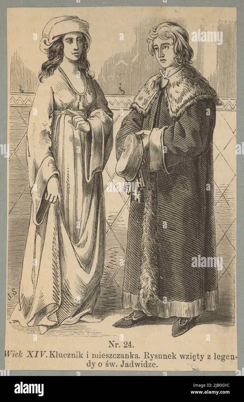 14th Century. Klucznik and Burghers. Drawing Taken from the Legend of ...