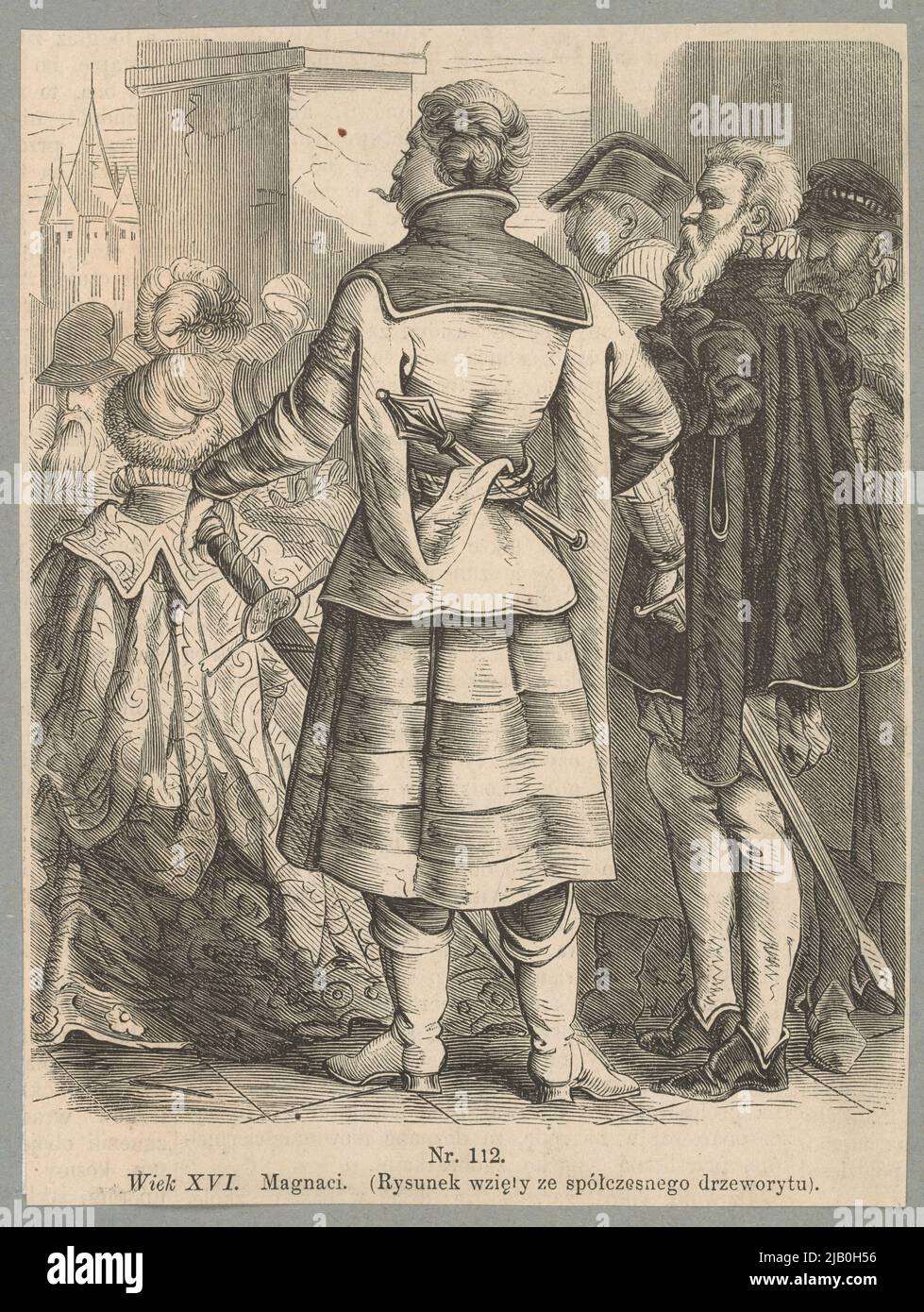 The 16th century. Magnates. (Drawing taken from a common woody wood ...