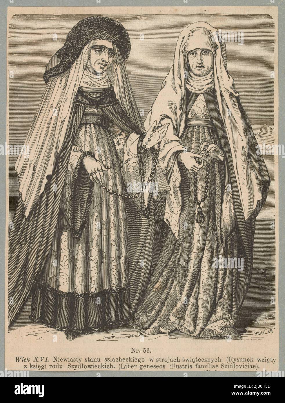 The 16th century. Women of nobility in Christmas costumes. (Drawings ...