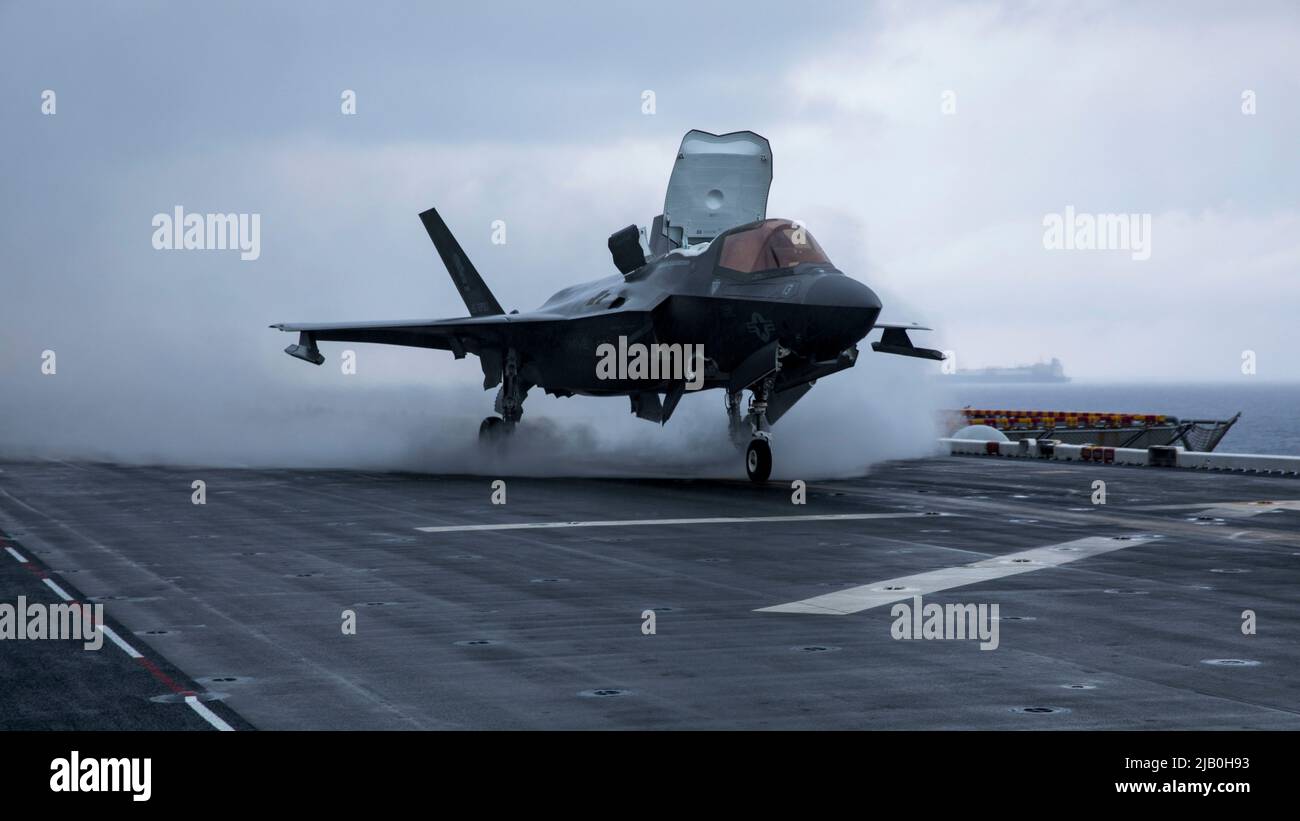 A U.S. Marine Corps F-35B Lightning II aircraft with Marine Fighter ...