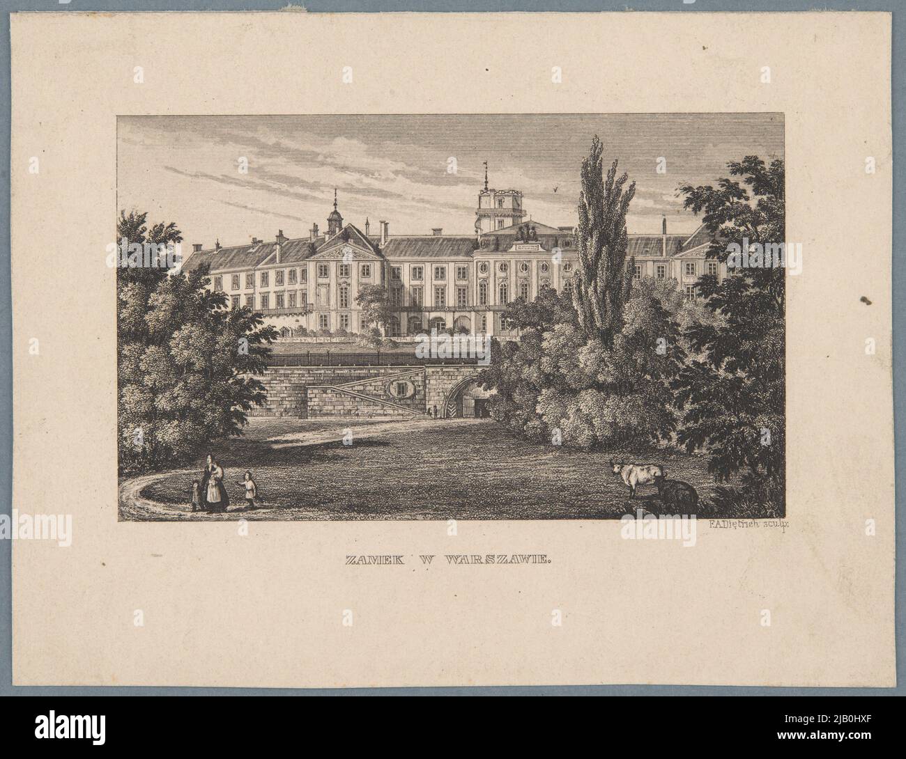 Castle in Warsaw Dietrich, Adolf Fryderyk (1817 1860 Stock Photo - Alamy