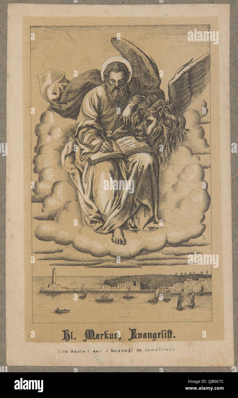 Hl. Markus, Evangelist (St. Marek Evangelist) Lithographic zak: Kravogl Johann Stock Photo - Alamy