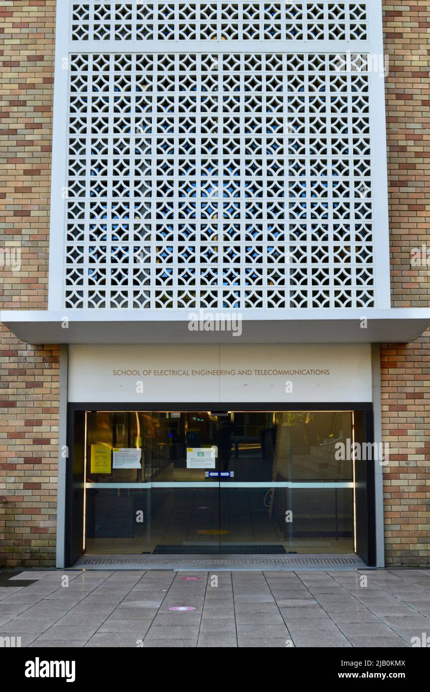 A view of the entrance to the School of Electrical Engineering at ...