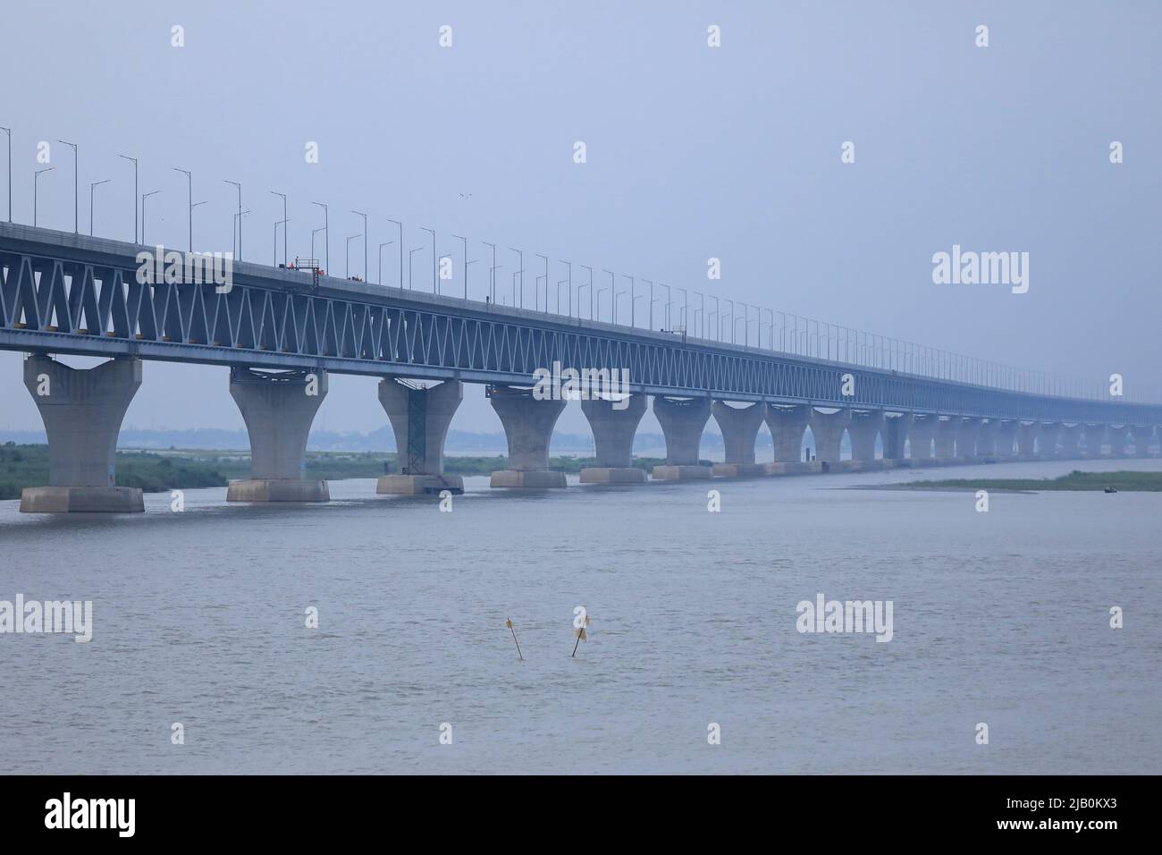A view of the Padma bridge at Munshiganj area in Dhaka. The Padma ...