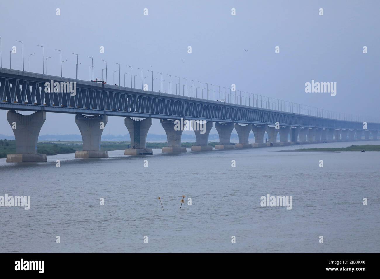 A view of the Padma bridge at Munshiganj area in Dhaka. The Padma ...