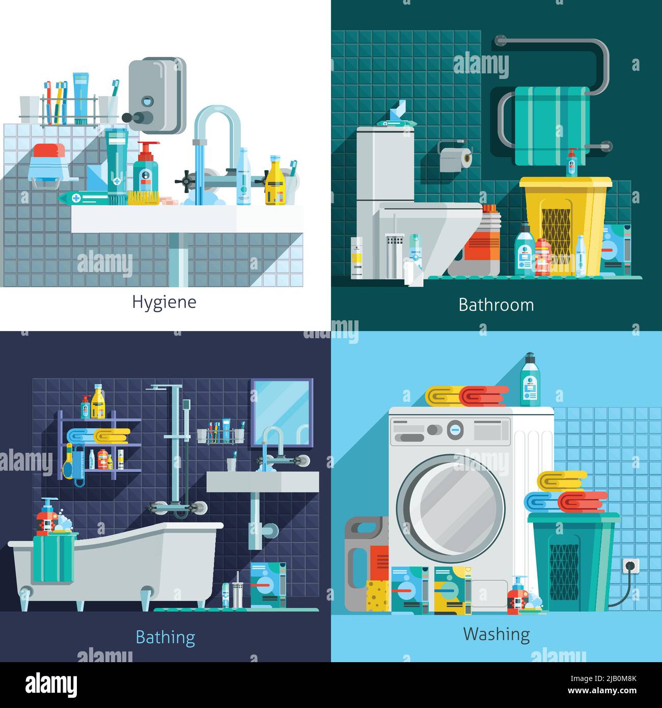 Hygiene infographics set hi-res stock photography and images - Alamy