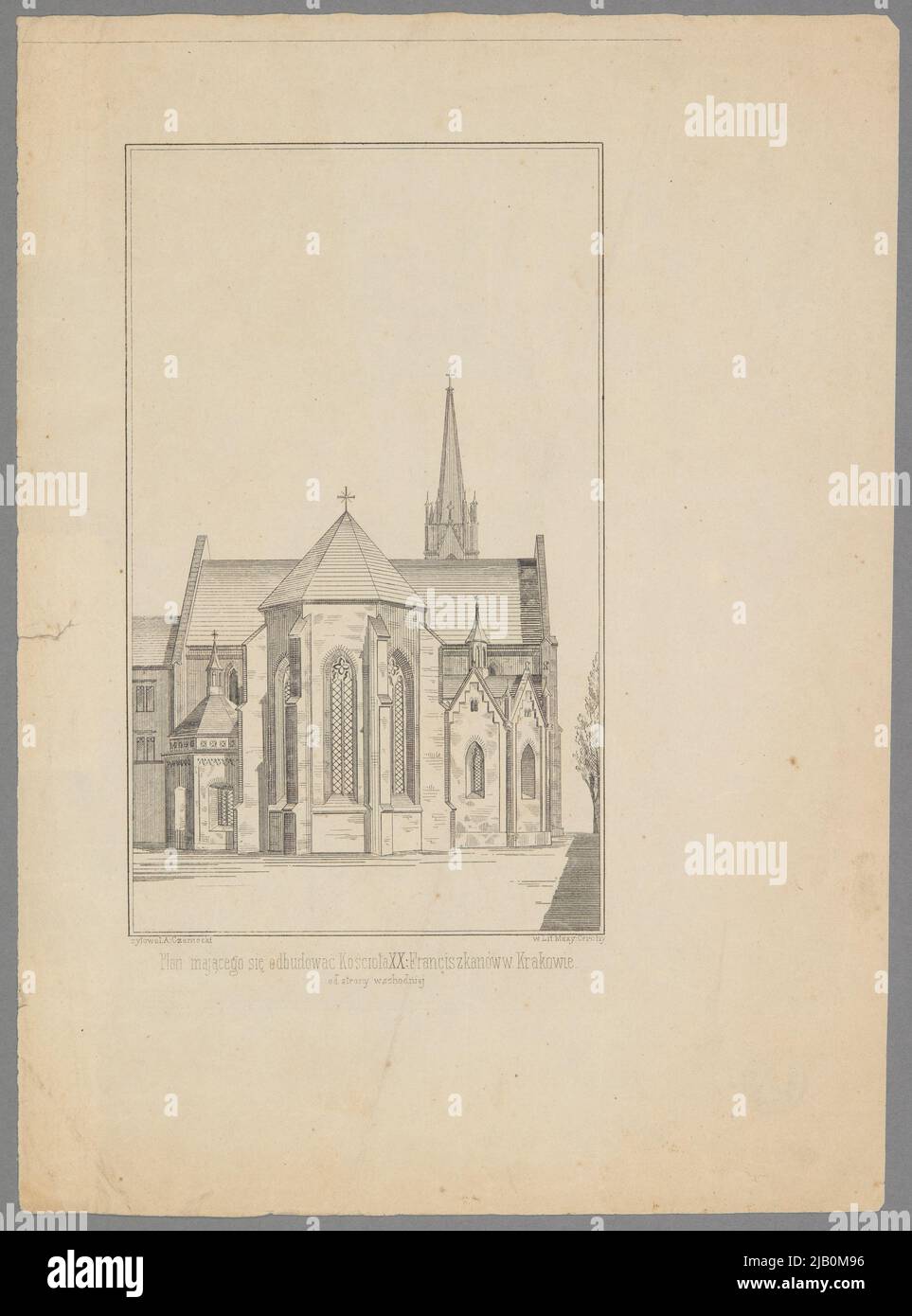 Krakow a plan to rebuild the church XX. Franciscans in Krakow from the ...