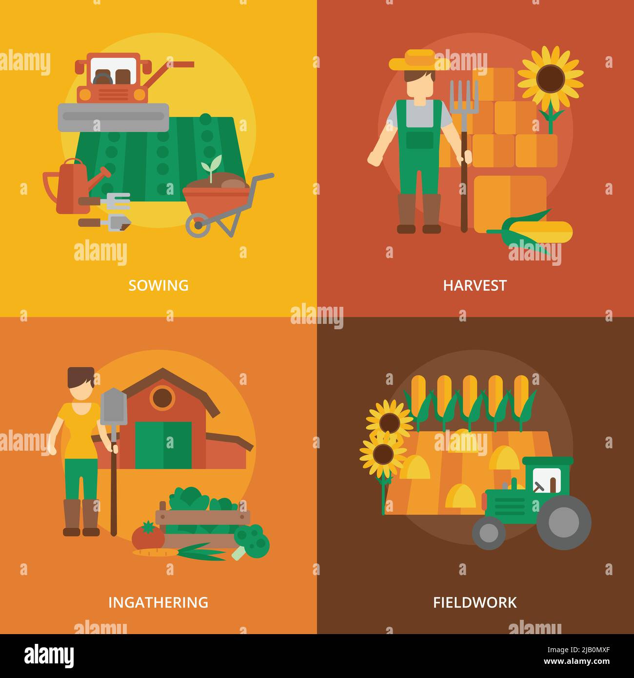 Farmer at fieldwork Stock Vector Images - Alamy