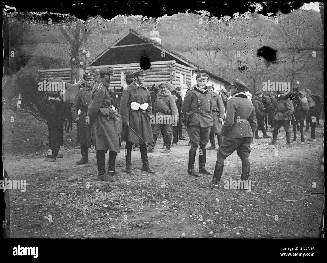 2nd Uhlans Regiment of the Polish Auxiliary Corps in the march from ...