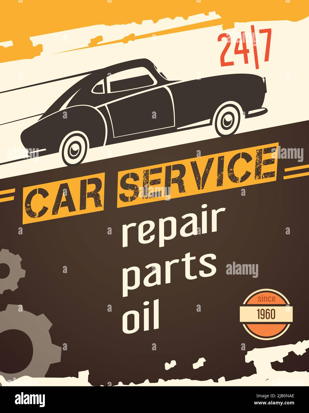 Original vintage auto service garage poster for sale with retro car ...