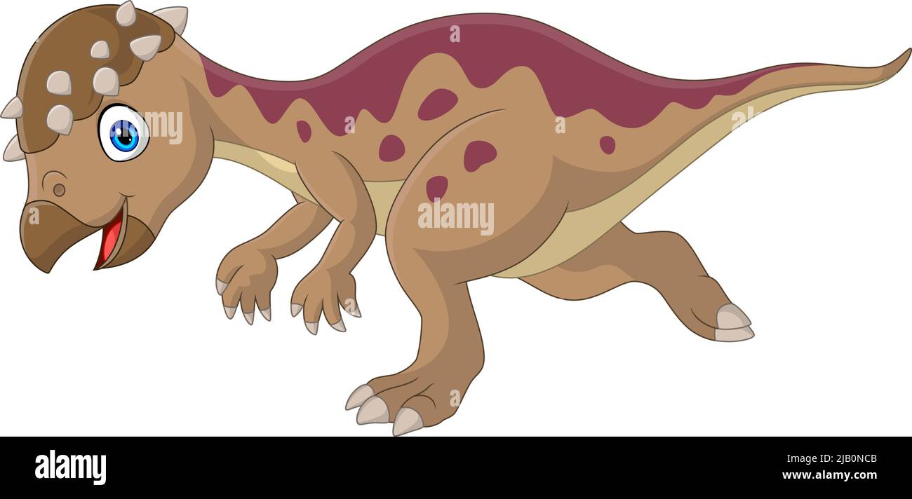 Cartoon happy pachycephalosaurus dinosaur running Stock Vector Image ...