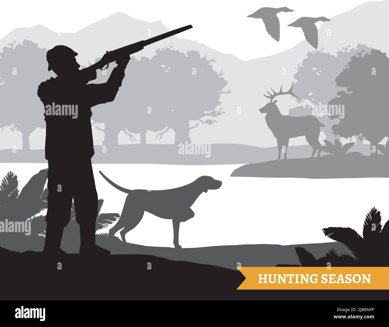 Shooting of birds Stock Vector Images - Alamy