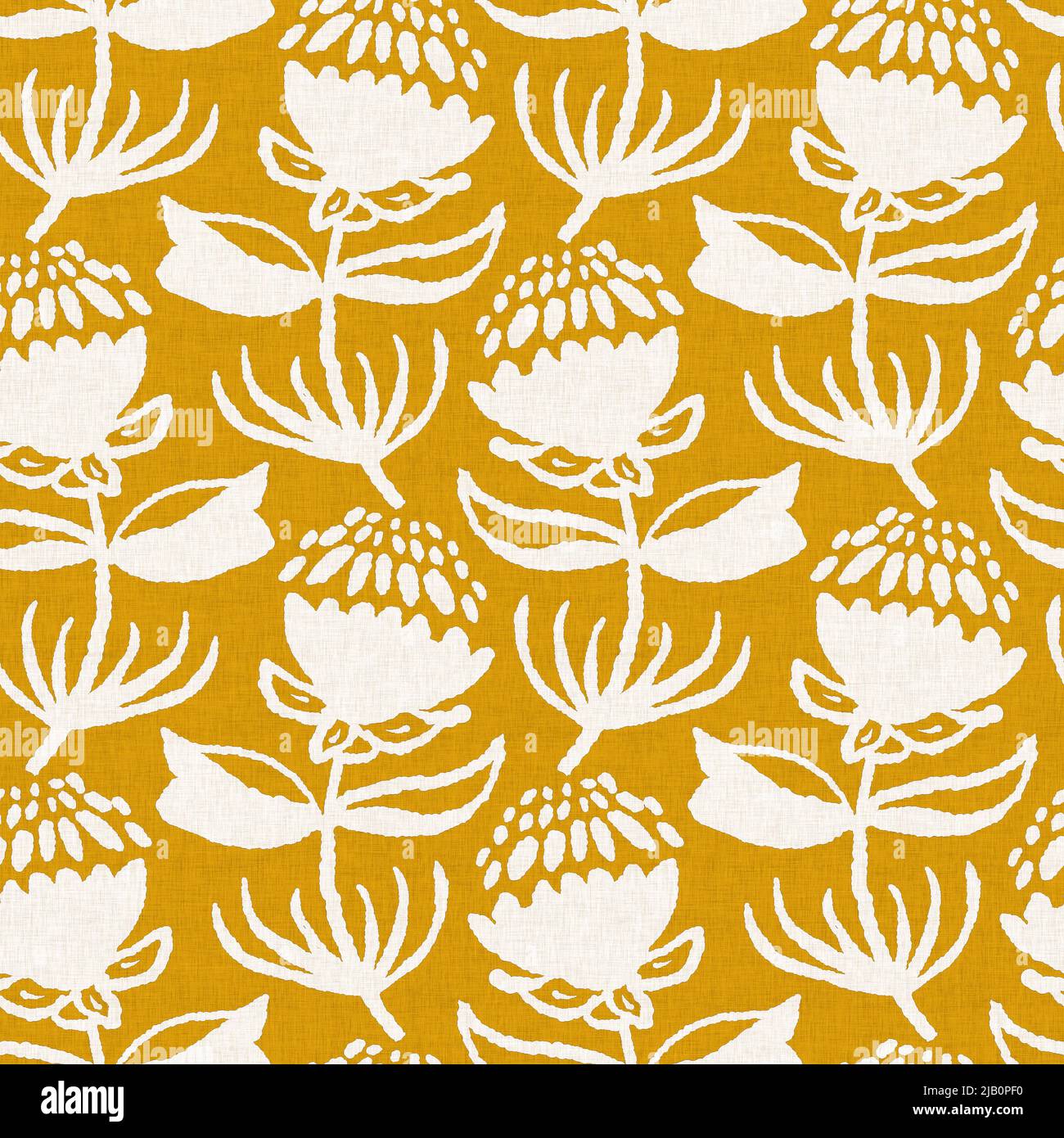 Gender neutral flower seamless raster background. Simple whimsical 2 ...