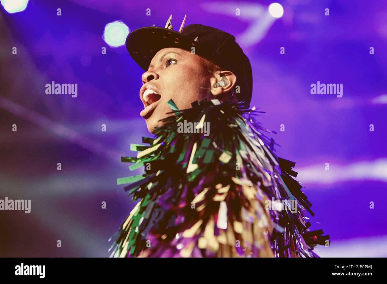 Deborah Anne Dyer mononymously by the stage name Skin performs in Rome ...