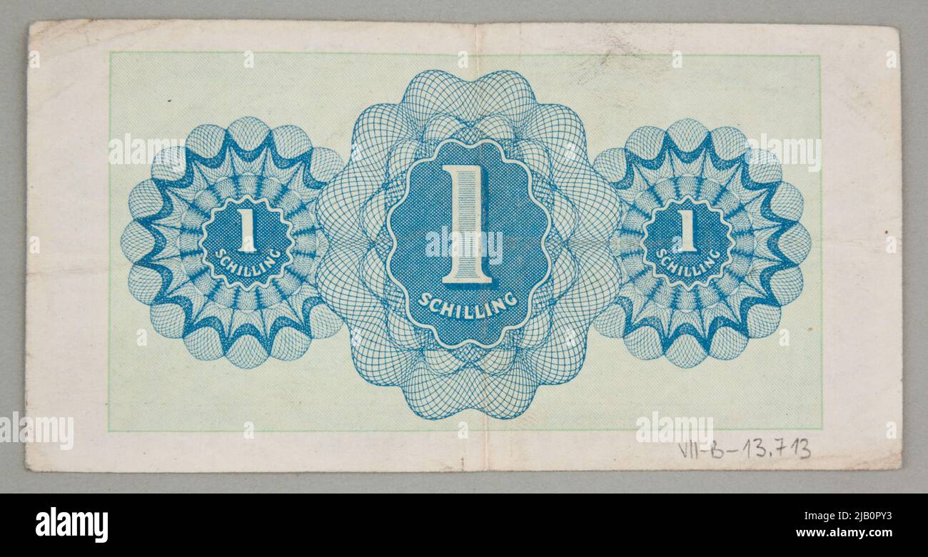 Banknote for 1 Schilling, Austria, 1944, an Allied war banknote Stock ...