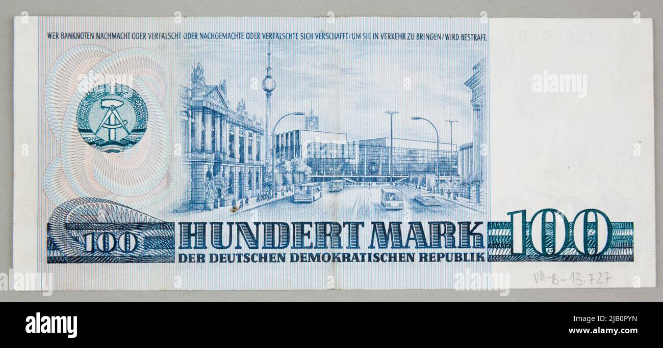 Banking for 100 Mark, German Democratic Republic, 1975 Stock Photo - Alamy