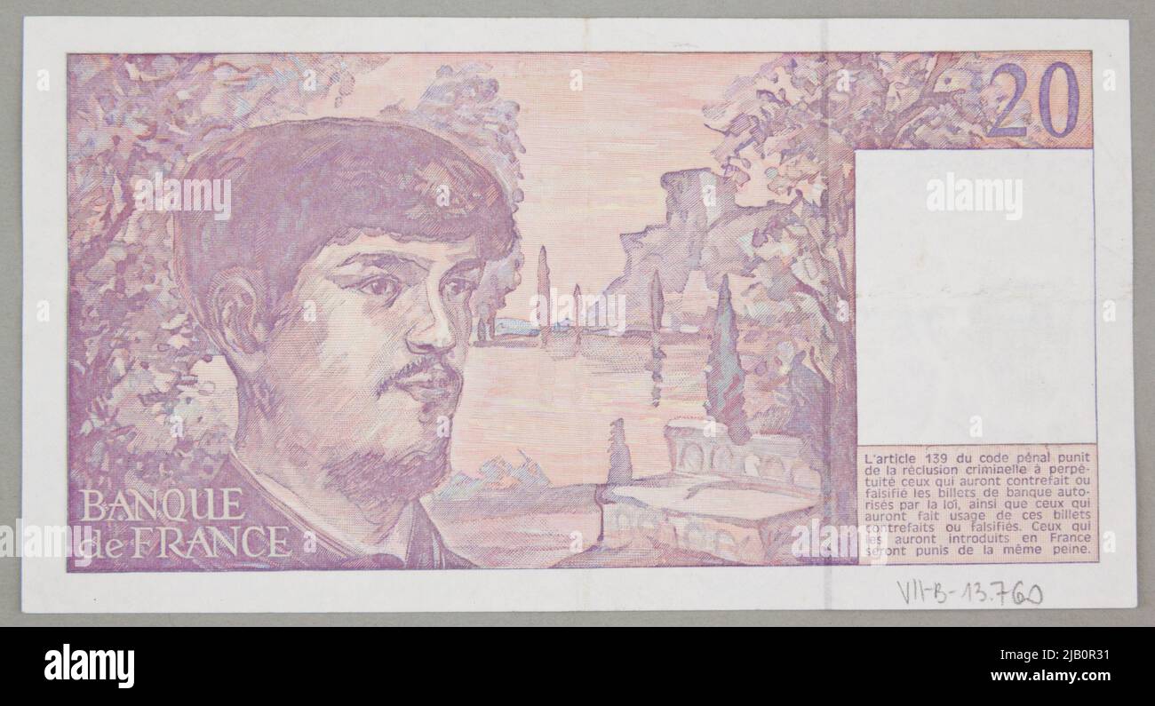 Banking for 20 FRANCS, France, 1992 Banque de France, Paris Stock Photo ...