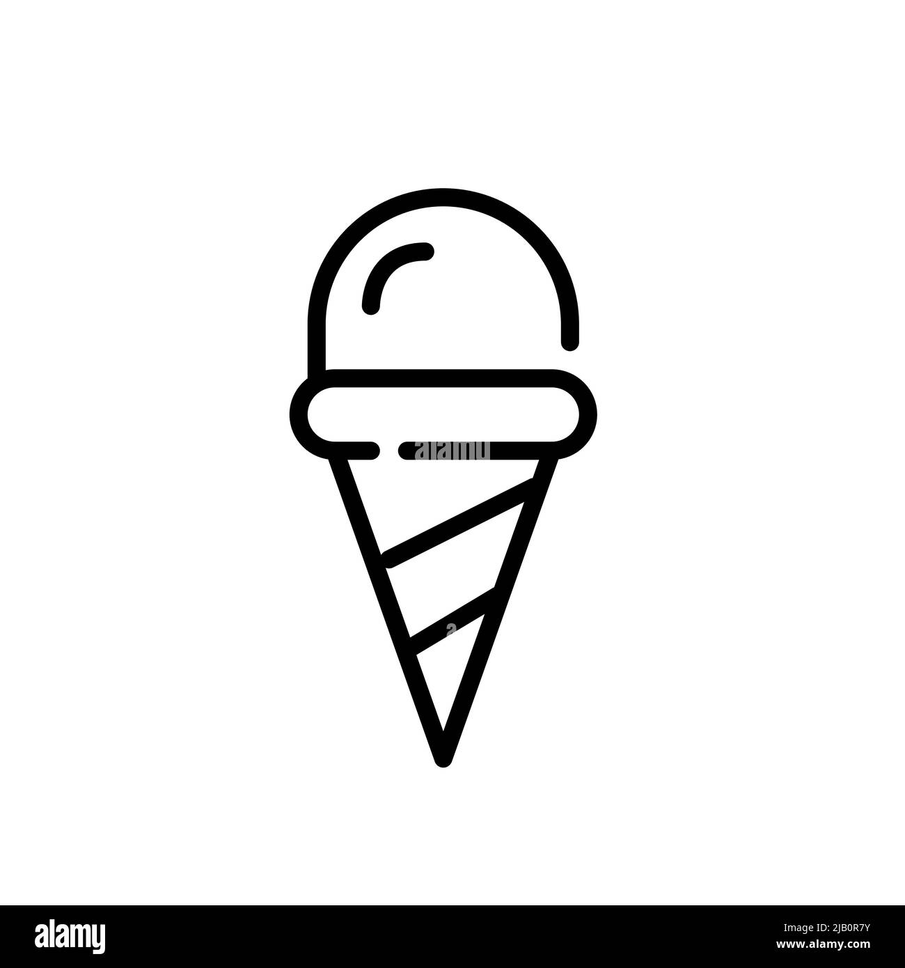 Ice cream cone. Pixel perfect, editable stroke line icon Stock Vector ...