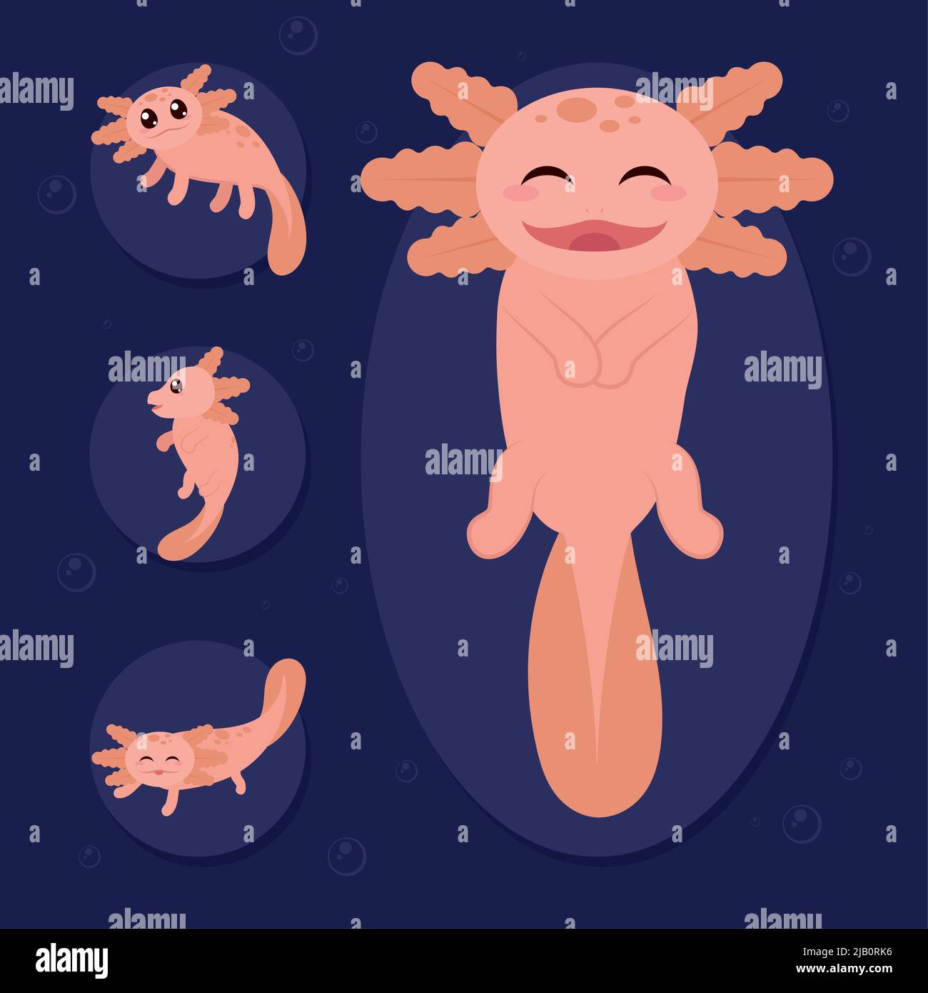 cartoon axolotls icon set Stock Vector Image & Art - Alamy