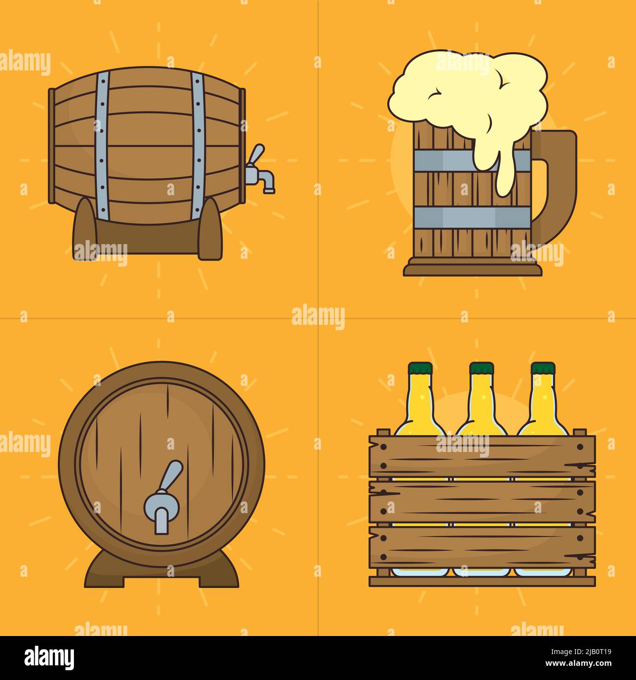 barrels and beer set Stock Vector Image & Art - Alamy