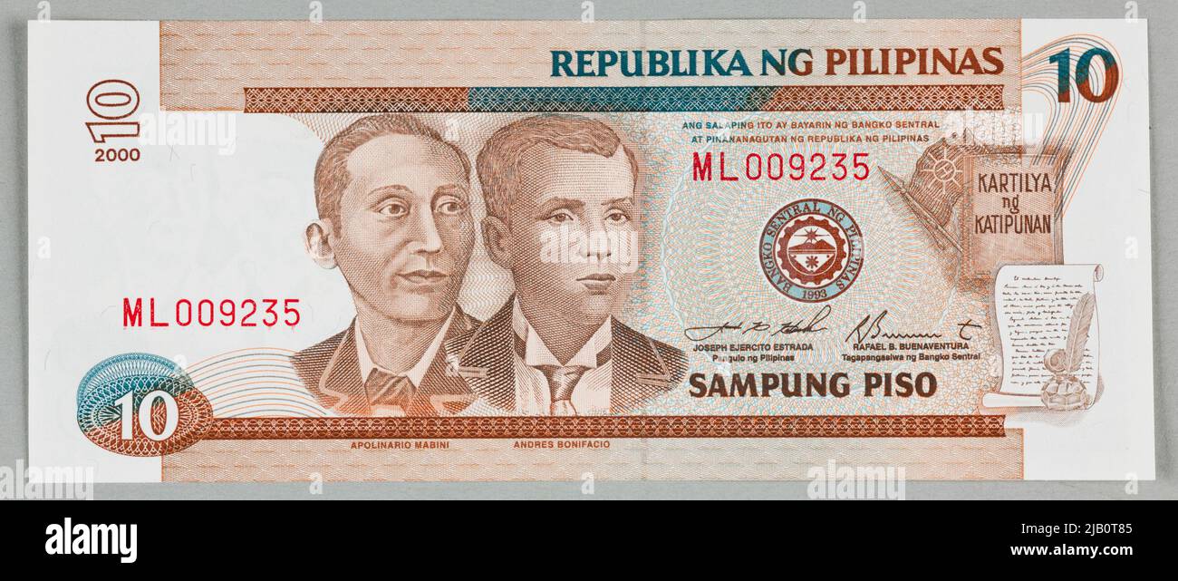 Banking for 10 PISOs, Philippines, 2000 Stock Photo - Alamy